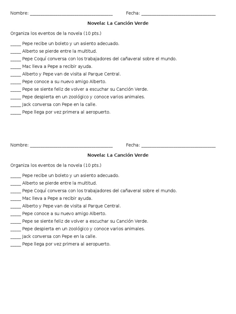 Cancion Verde Actividad 1 | PDF