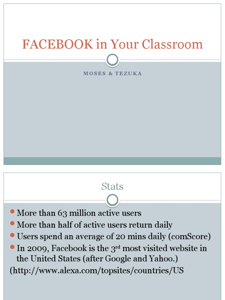 Using Facebook for Classroom Engagement | PDF | Facebook | Online Services