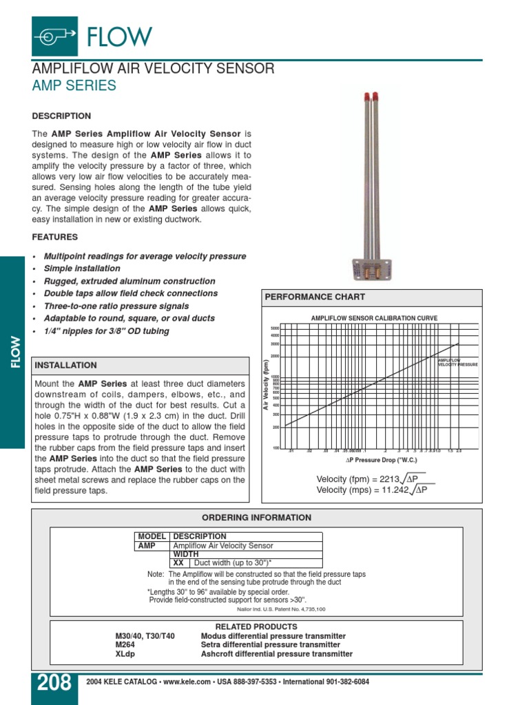 Amp Series: Ampliflow Air Velocity Sensor | PDF
