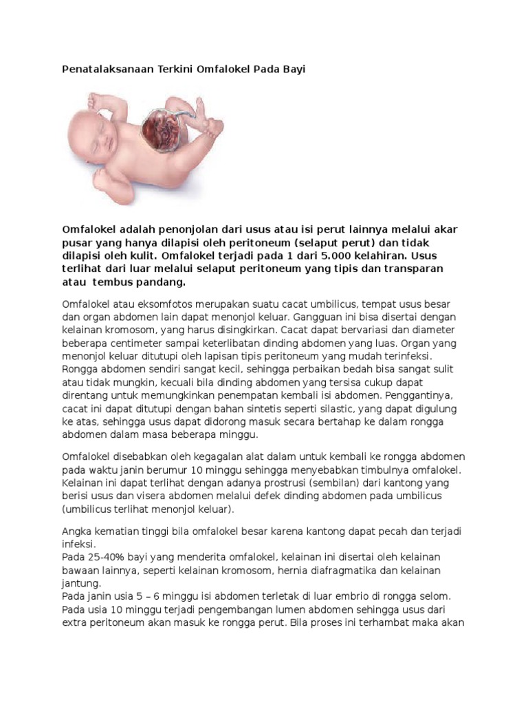 Penatalaksanaan Terkini Omfalokel Pada Bayi | PDF