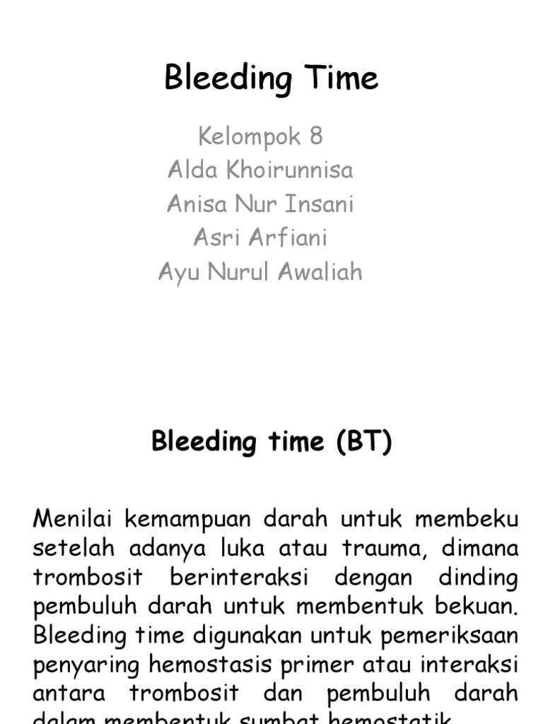 Bleeding Time | PDF