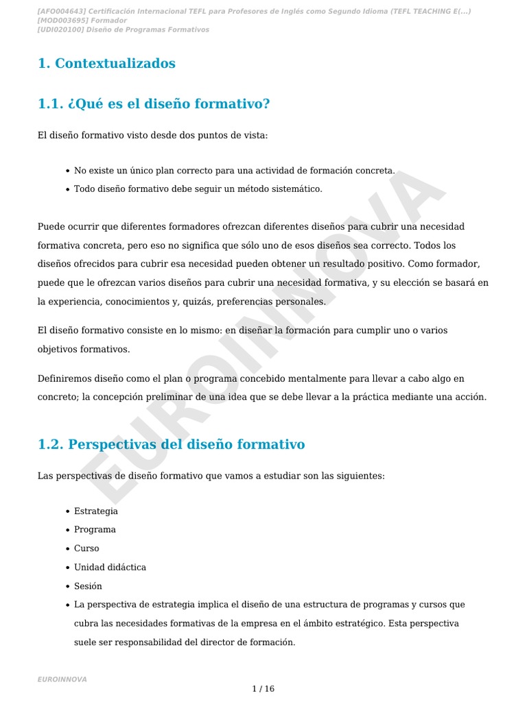 Diseño de Programas Formativos | PDF | Planificación | Diseño