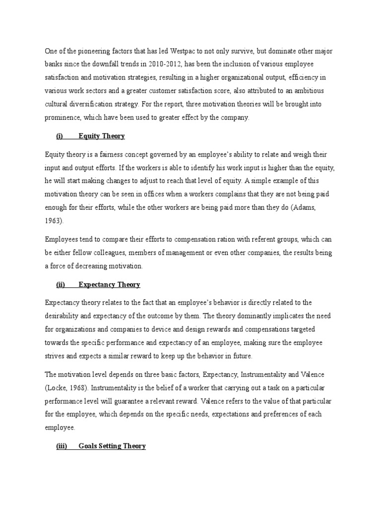 Westpac's Motivation Strategies Lead to Success | PDF | Motivation ...