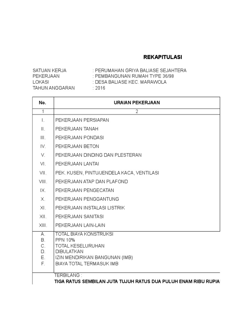 Rab Rumah Type 36 | PDF | Griya & Taman