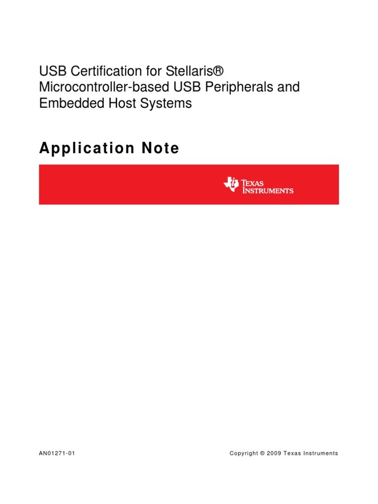 USB Certification For Stellaris® Microcontroller-Based USB Peripherals ...