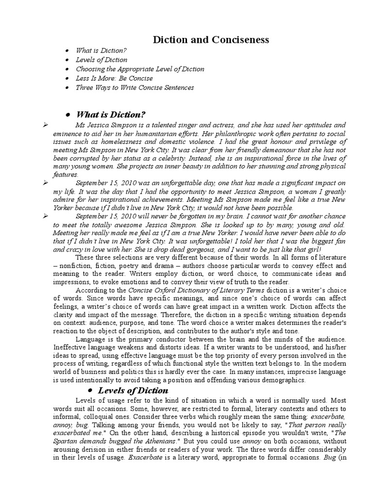 Diction | Download Free PDF | English Language | Linguistics