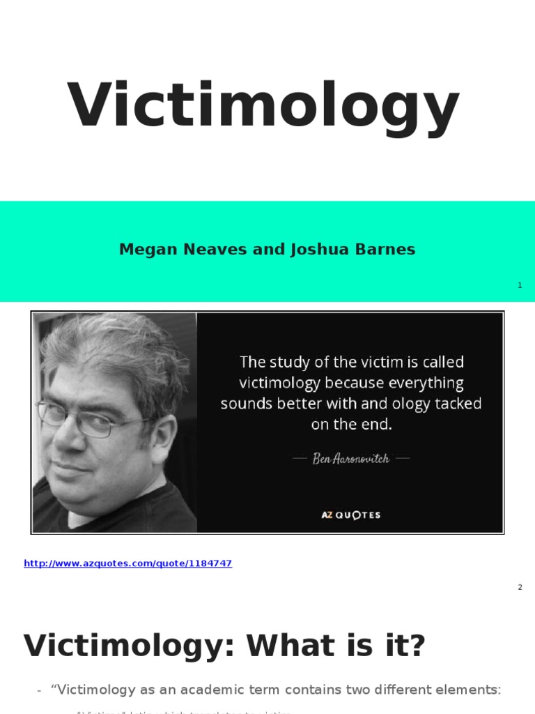 Victimology Presentation | PDF | Victimology | Crime & Violence