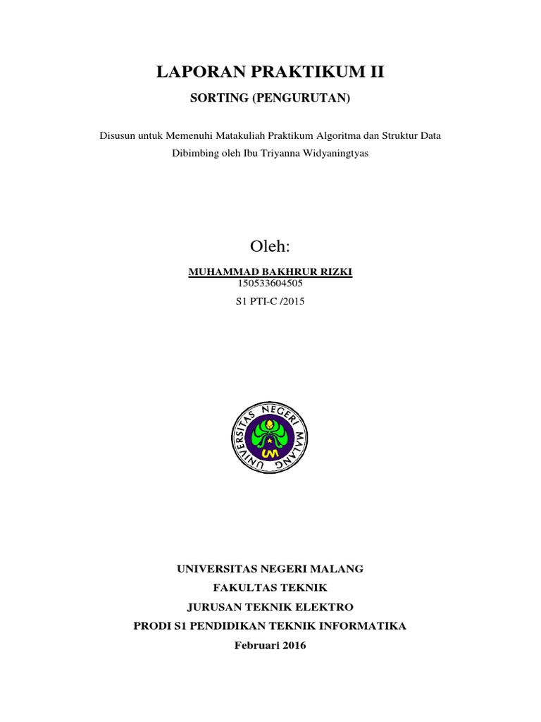 Laporan Praktikum ASD 2 Sorting | PDF