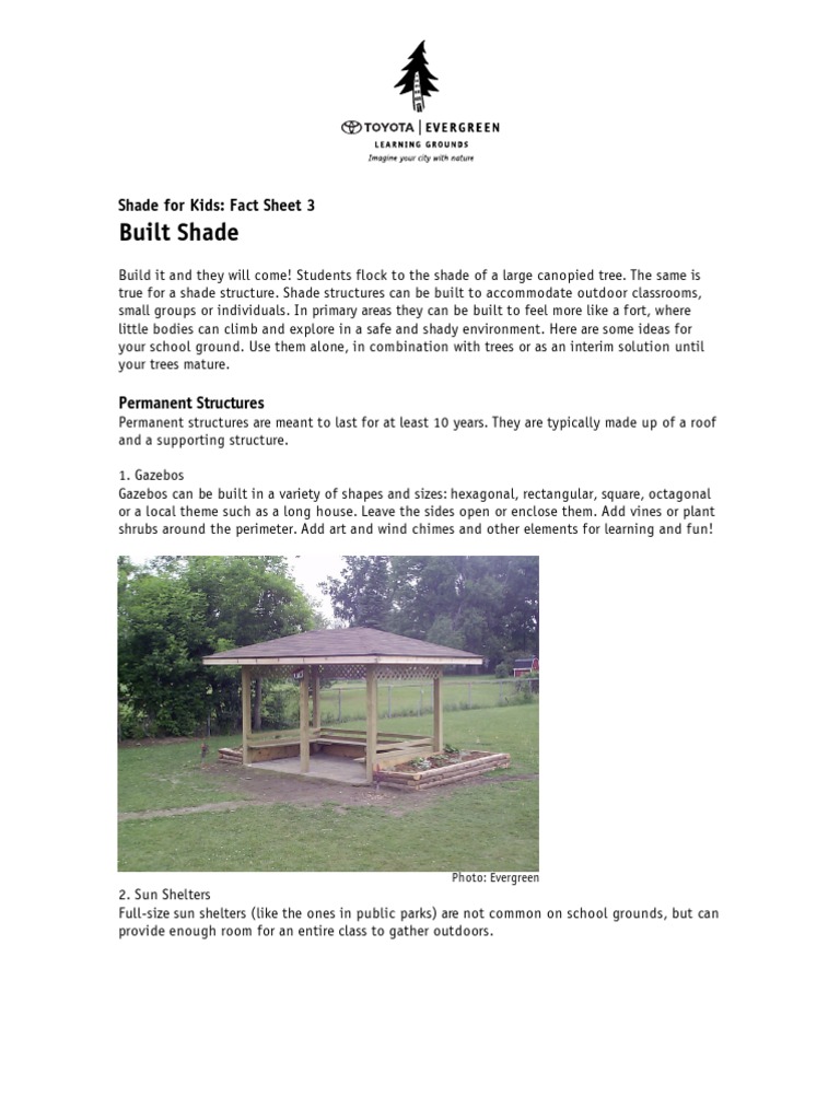 Fact Sheet 3 - Built Shade | PDF | Gardens | Trees