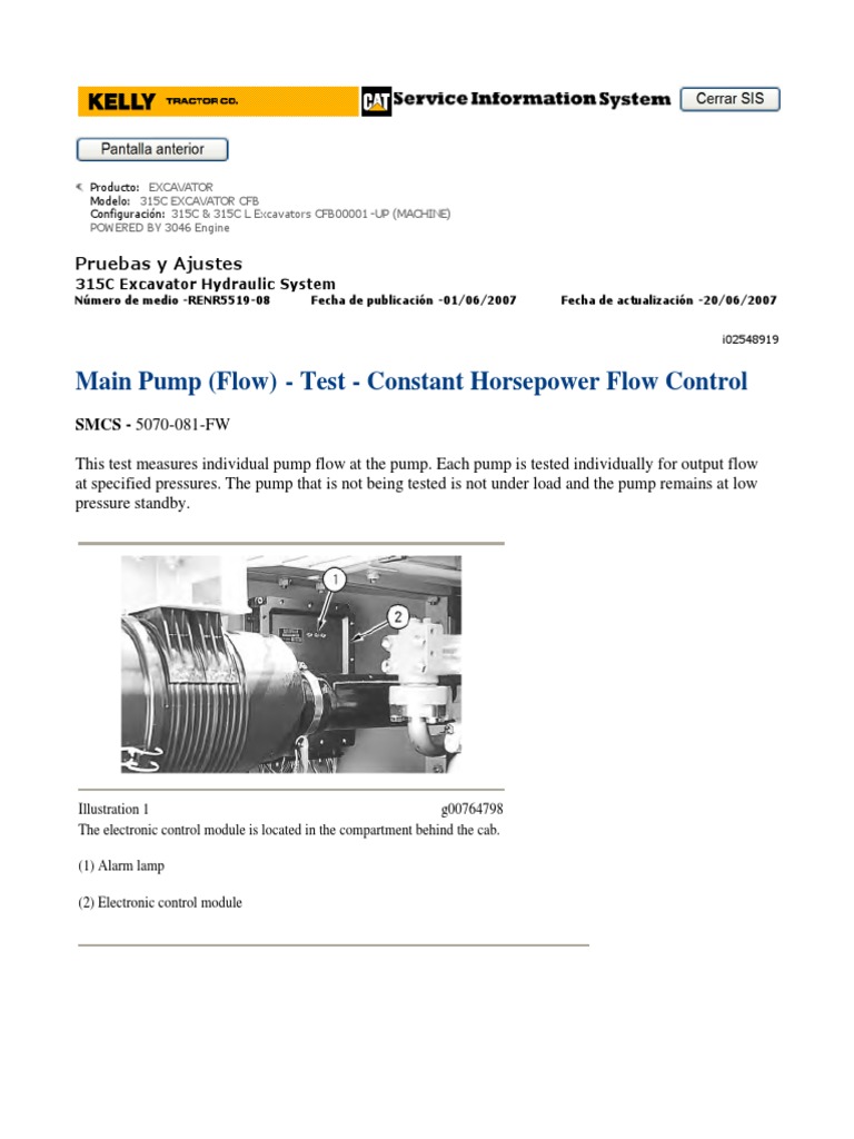 Main Pump (Flow) - Test - Constant Horsepower Flow Control | PDF | Pump ...