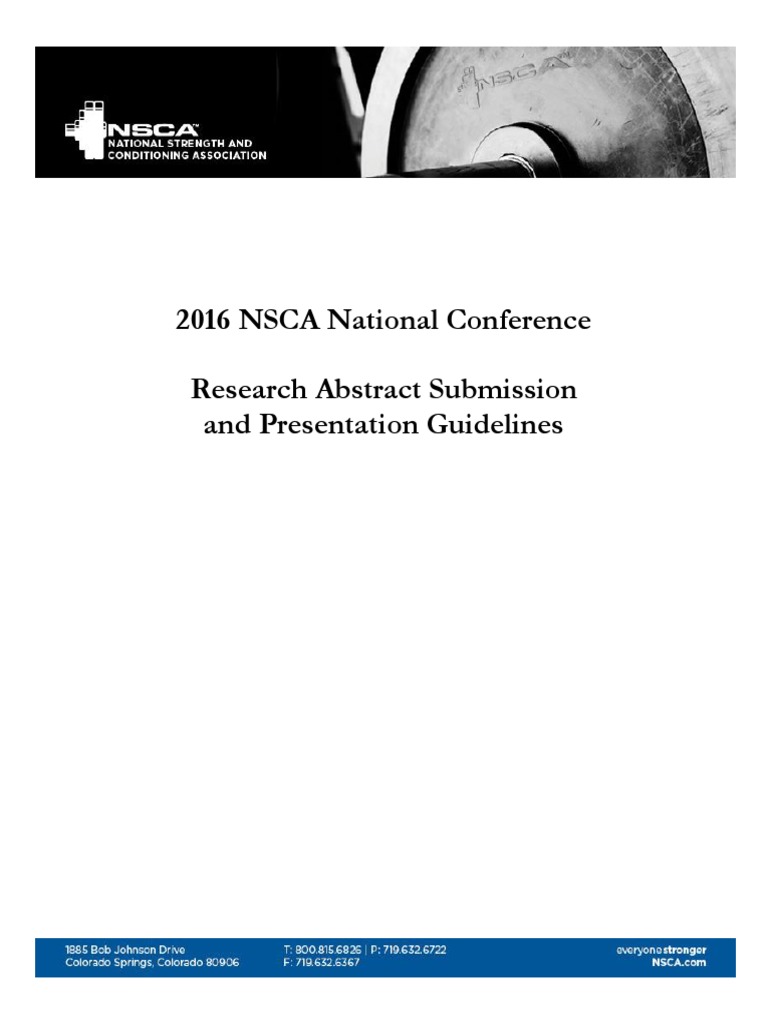 2016 NSCA Abstract Guidelines | PDF | Abstract (Summary) | Effect Size