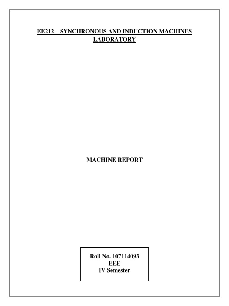 Induction Machine Report | PDF | Electric Motor | Electricity