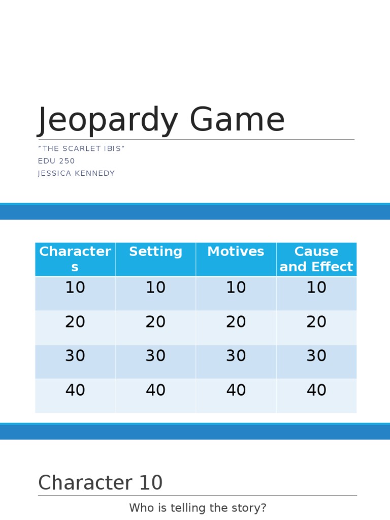 Jeopardy Game | PDF