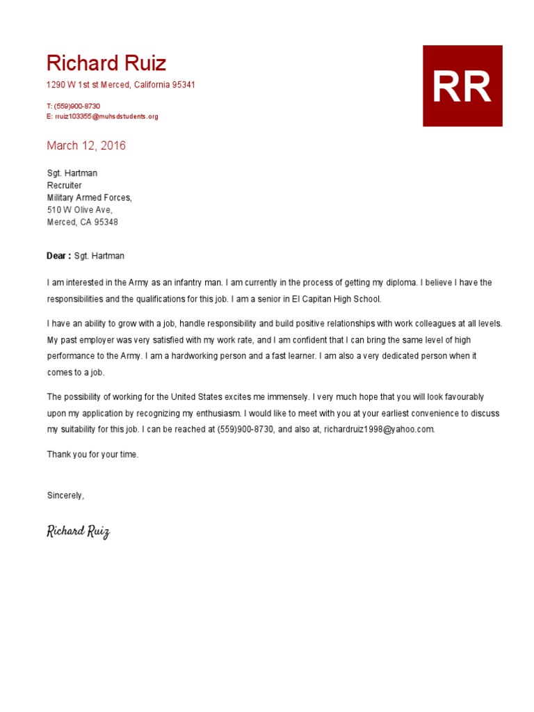 Armycoverletter | PDF