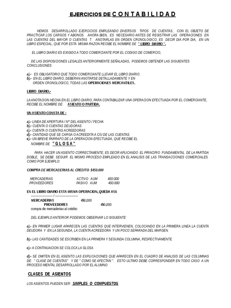 Ejercicio Resuelto de Contabilidad Basica | PDF