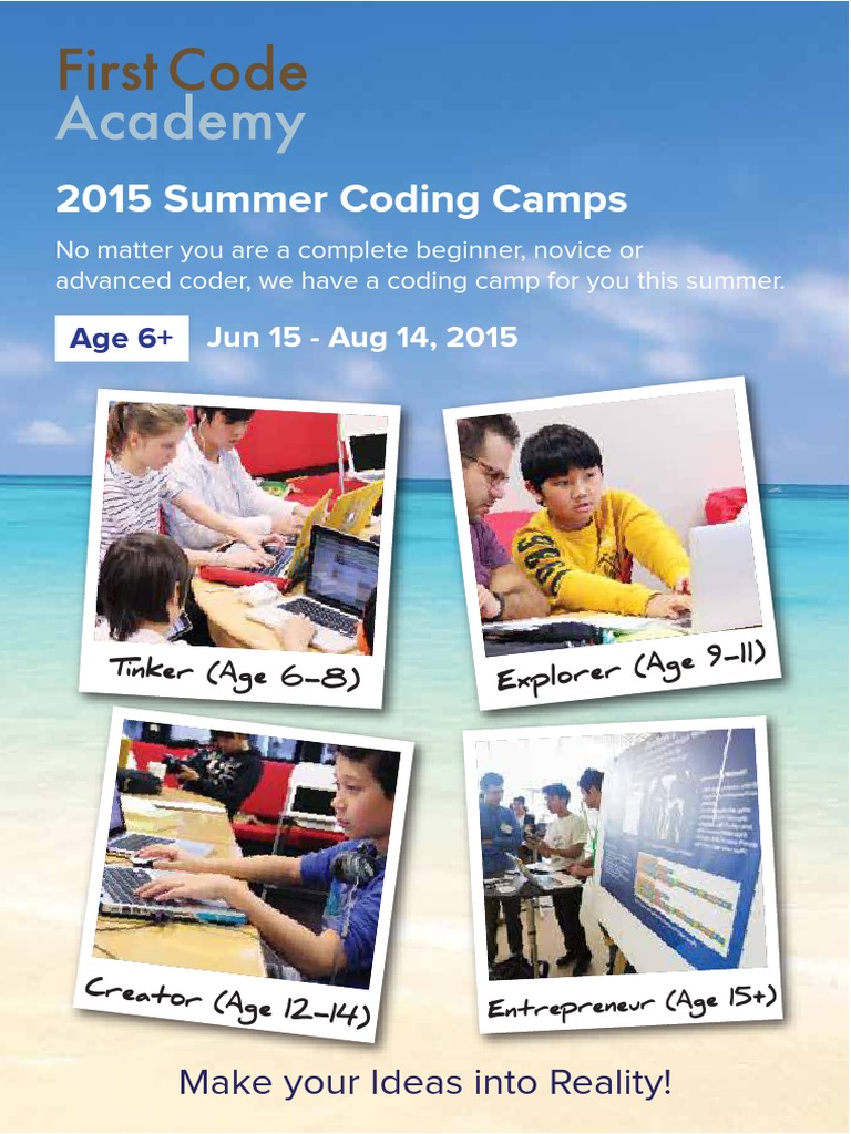 2015 Summer Coding Camps: Make Your Ideas Into Reality! | PDF | Scratch ...