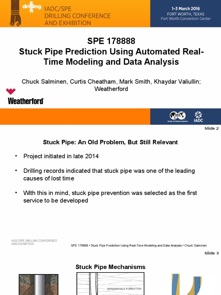 SPE 178888 Stuck Pipe Prevention | PDF | Prediction | Drilling
