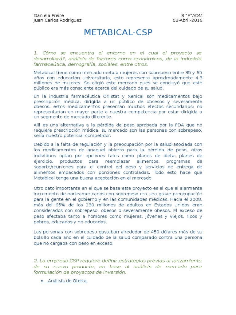 METABICAL | PDF | Obesidad | Producto (Negocio)