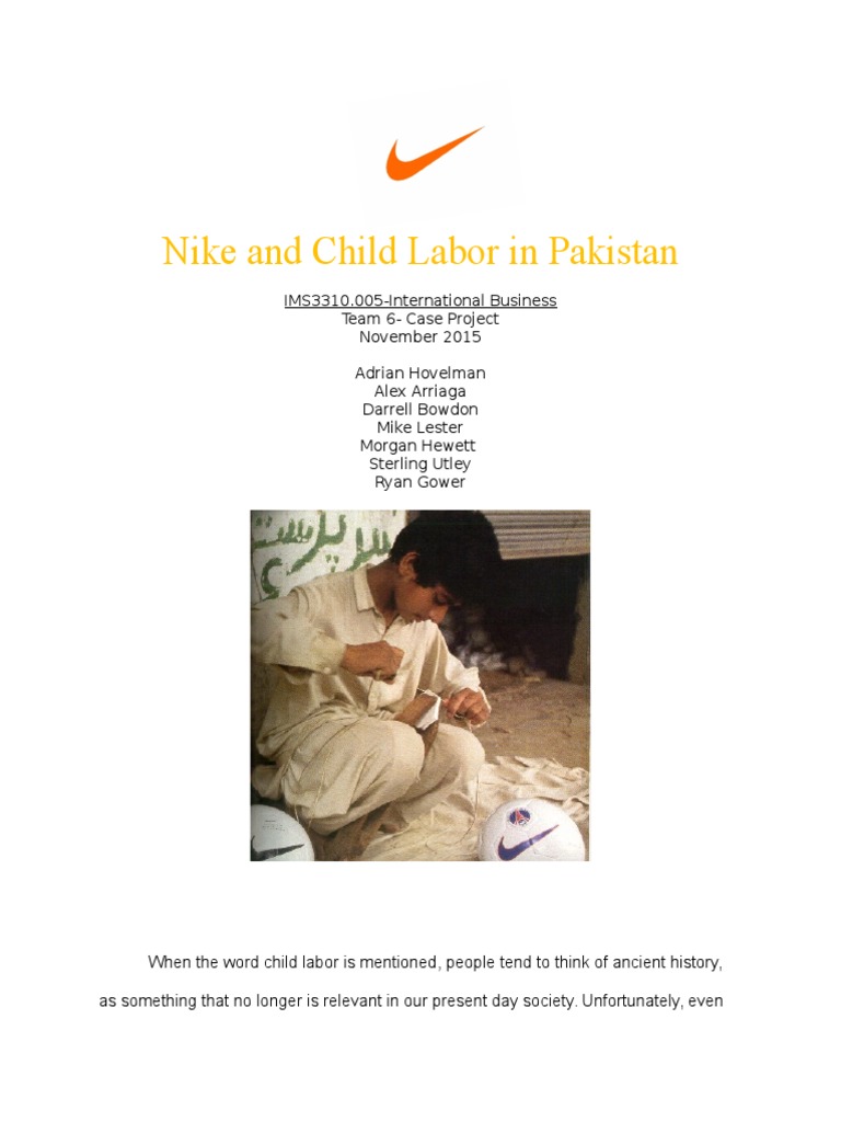 Nike's Child Labor Controversy in Pakistan | PDF | Child Labour | Nike