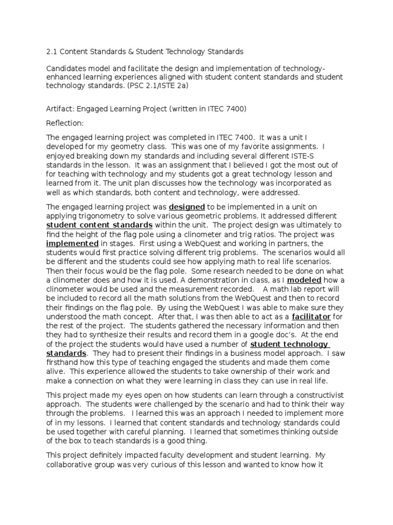 2 1 Content Standards Student Technology Standards | PDF | Pedagogy ...