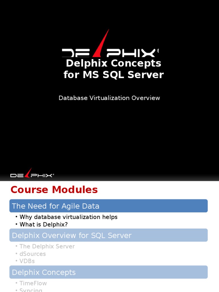 Delphix Concepts SQL Server Updated | PDF | Microsoft Sql Server | Databases