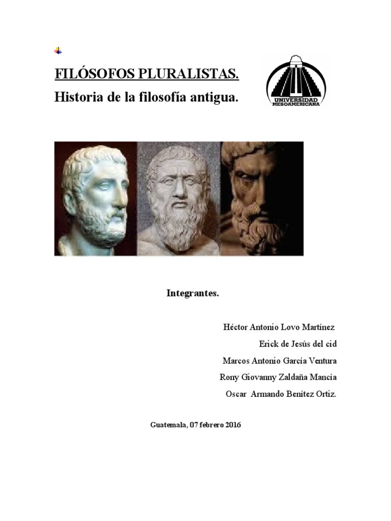 FILÓSOFOS PLURALISTAS