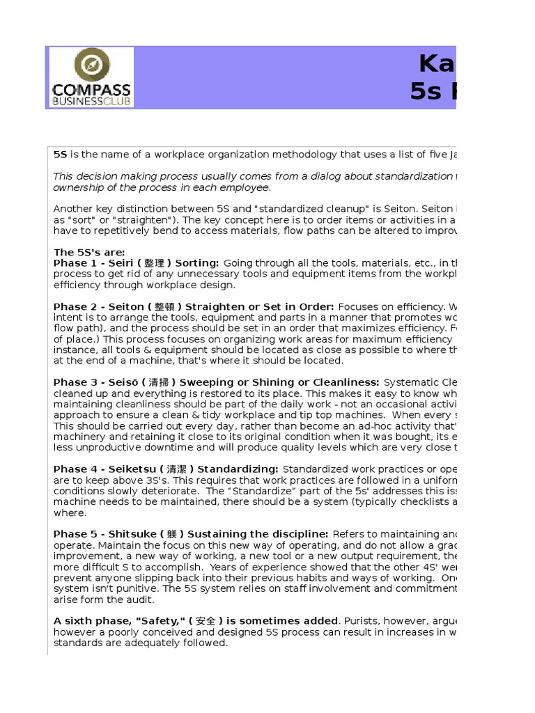Kaizen Event 5S Radar Chart | PDF | Business