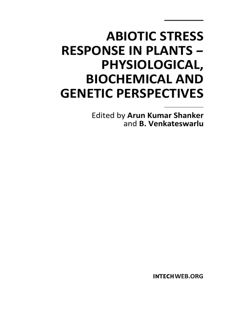 Abiotic Stress Response in Plants - Physiological Biochemical and Genetic Perspectives | PDF ...