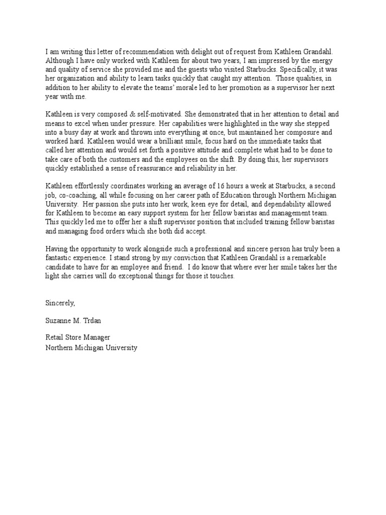 Letter of Recommendation - Kathleen-2 | PDF