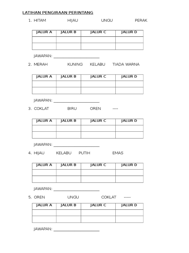 Jadual Pengiraan Perintang | PDF