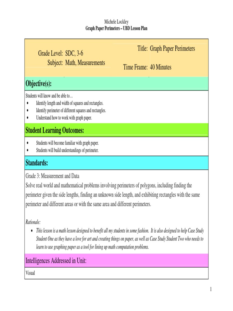 Graph Paper Perimeters Lesson Plan | PDF | Lesson Plan | Graph Theory