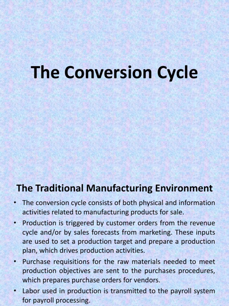 6 The Conversion Cycle | PDF | Scheduling (Production Processes ...