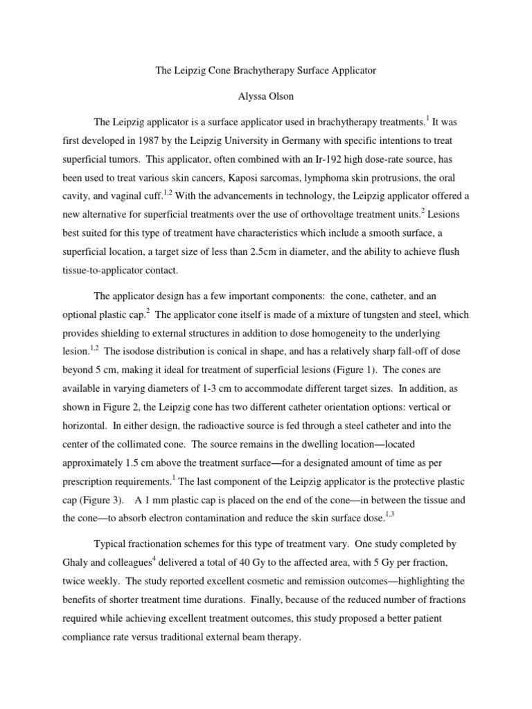 Leipzig Applicator Cone | PDF | Radiation Therapy | Medicine