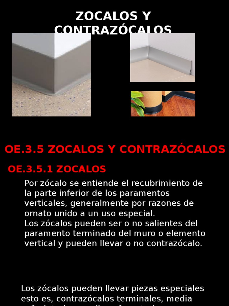Zócalos y Contrazócalos: Definición y Tipos | PDF