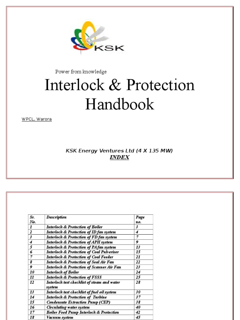Interlock & Protection Handbook | PDF | Boiler | Mechanical Fan