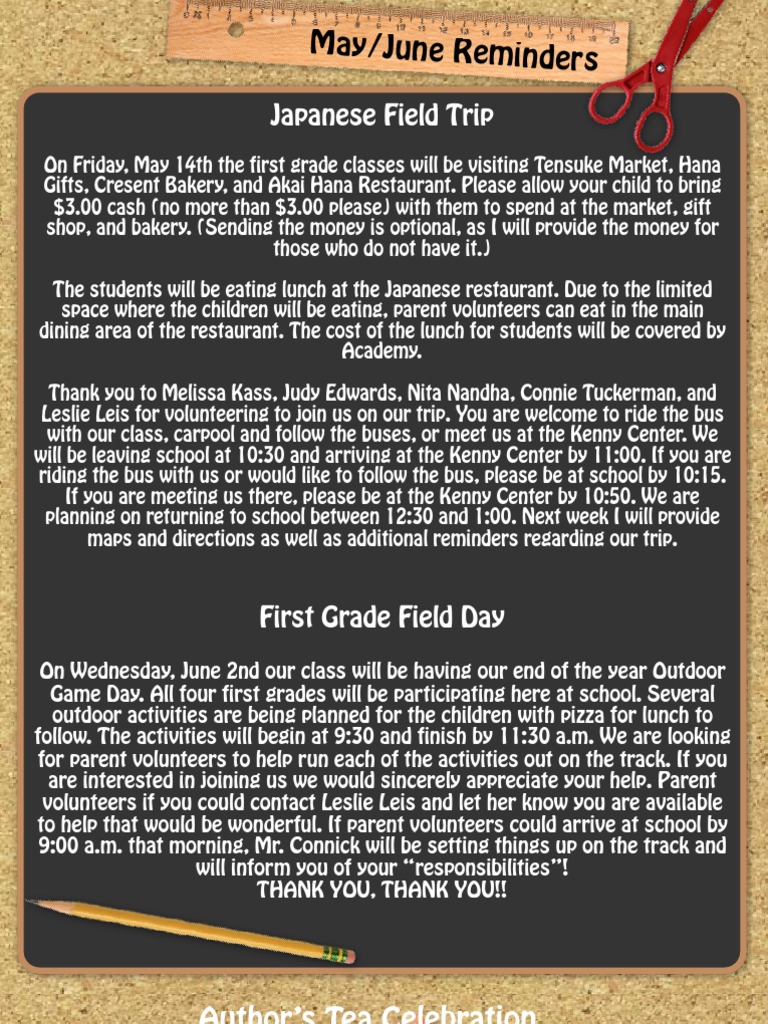 June Reminders | PDF | Leisure