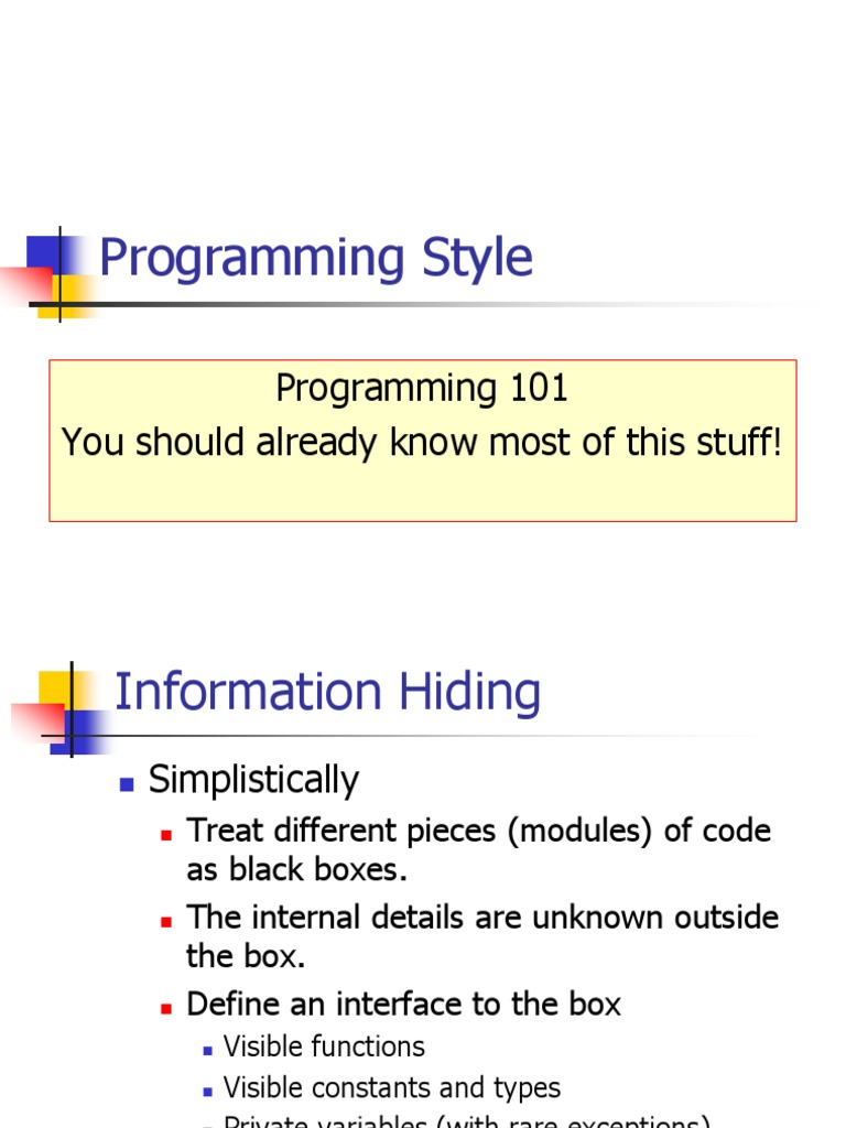 Pp9programming Style Pdf C Programming Language Subroutine 