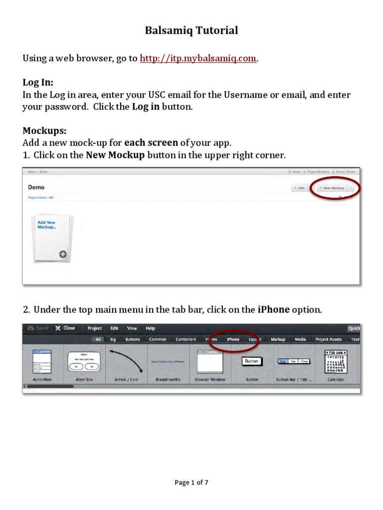 Balsamiq Tutorial | PDF | Button (Computing) | Tab (Gui)