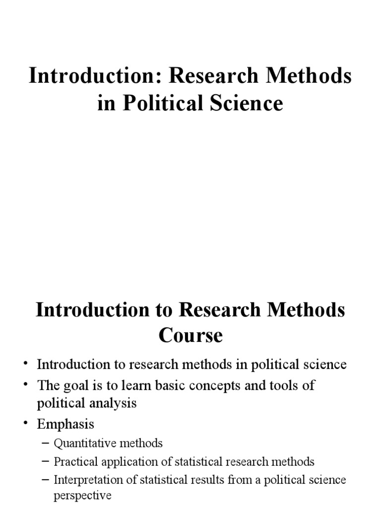 Political Science Research Methods Guide | PDF