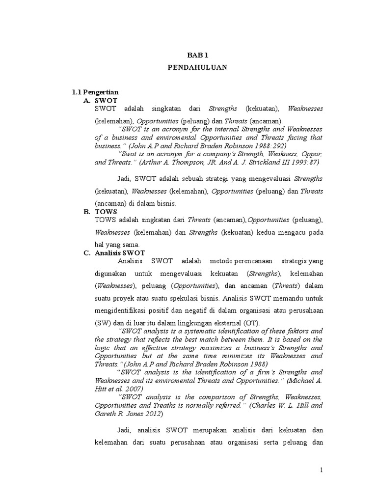 Contoh Perhitungan Swot | PDF