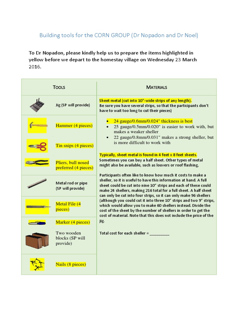 Building Tools For The Corn Group | PDF