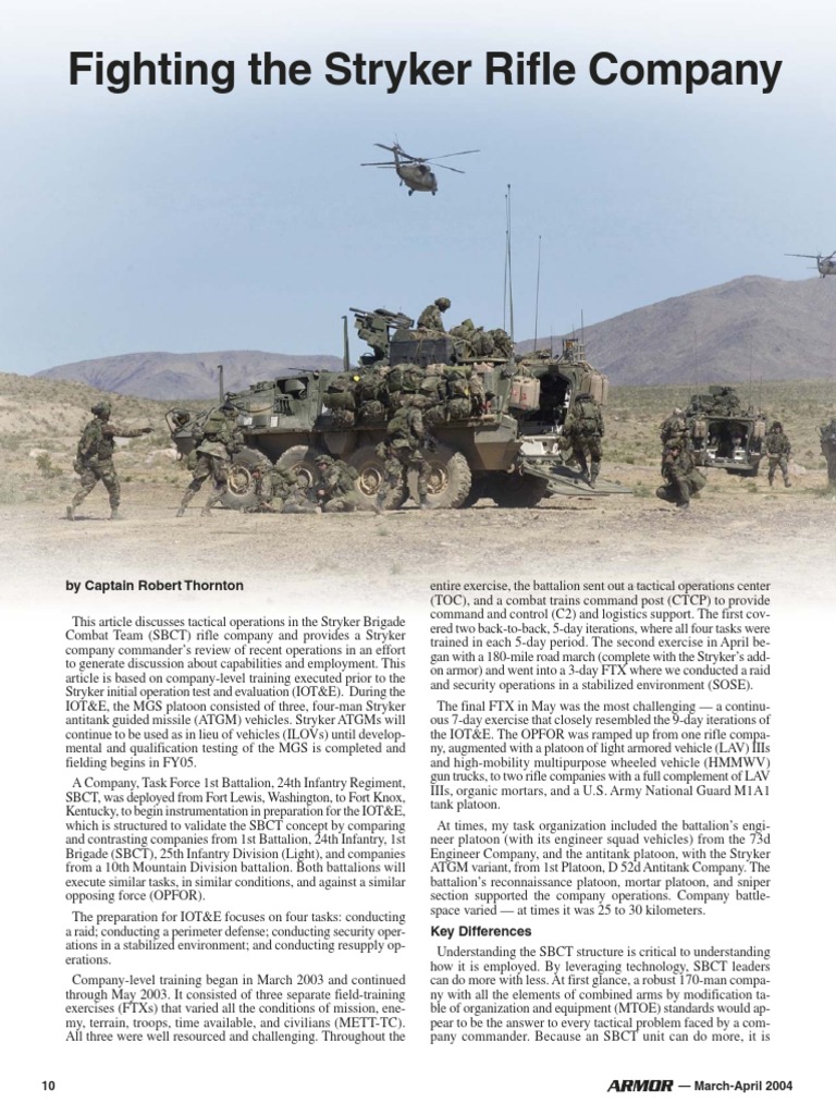 Stryker Company Operation | PDF