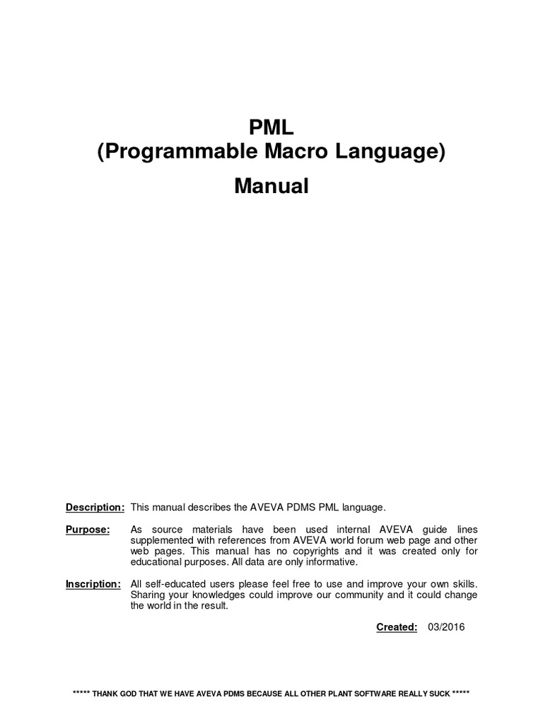 Aveva Pdms Training Manual Brownus 