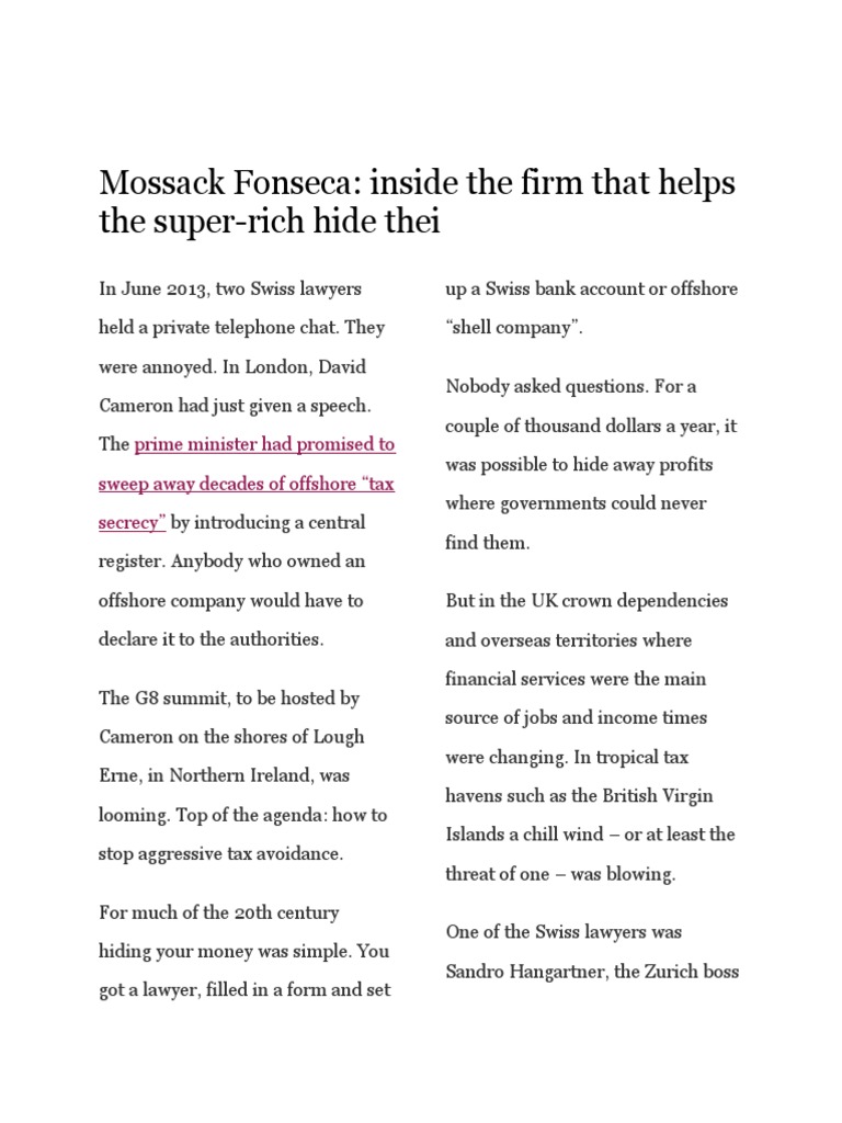 Panama Papers Pdf Business Economies