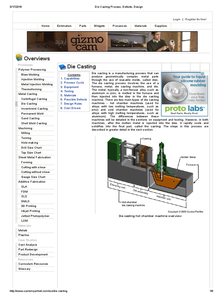 Die Casting | PDF | Casting (Metalworking) | Alloy