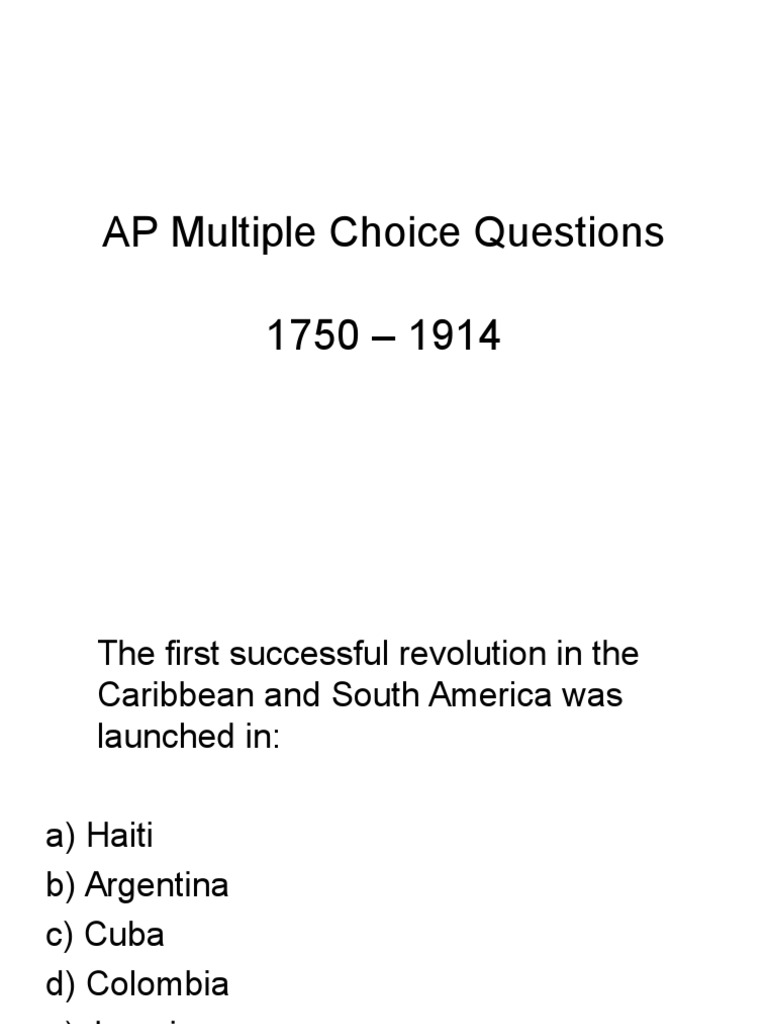 AP History Multiple Choice Prep | PDF | Colonialism | British Empire