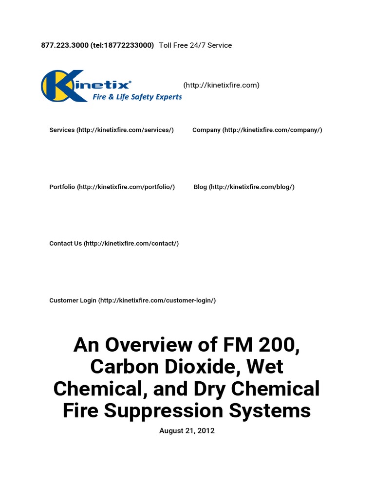 An Overview of FM 200, Carbon Dioxide, Wet Chemical, and Dry Chemical ...