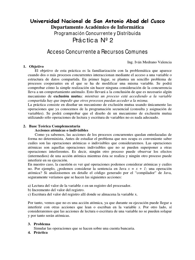 Practica 2 | PDF | Computación paralela | Java (lenguaje de programación)