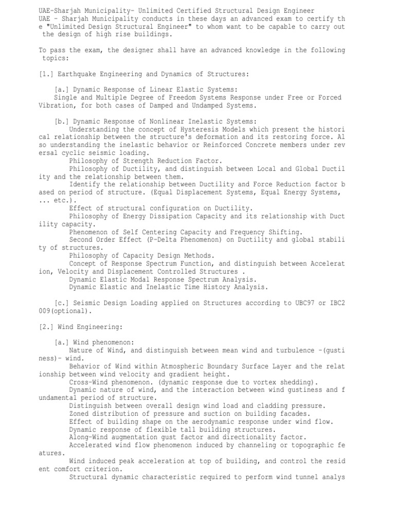 T.Building Exam Uae | PDF | Framing (Construction) | Civil Engineering
