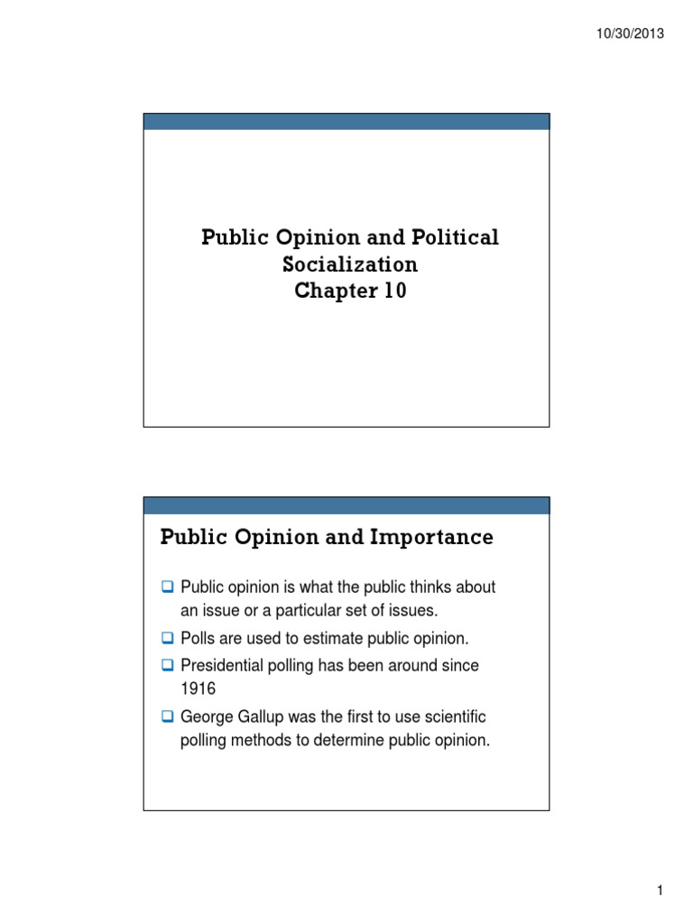 CH 10 Public Opinion and Political Socialization | PDF | Opinion Poll ...